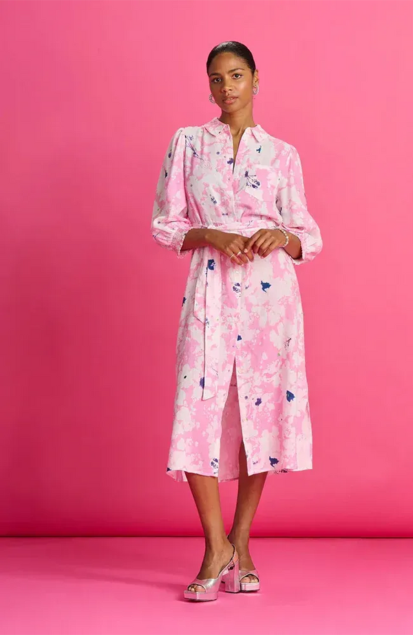 POM Amsterdam Dress Beau Lilies Pink - The Tartan Fox – the tartan fox